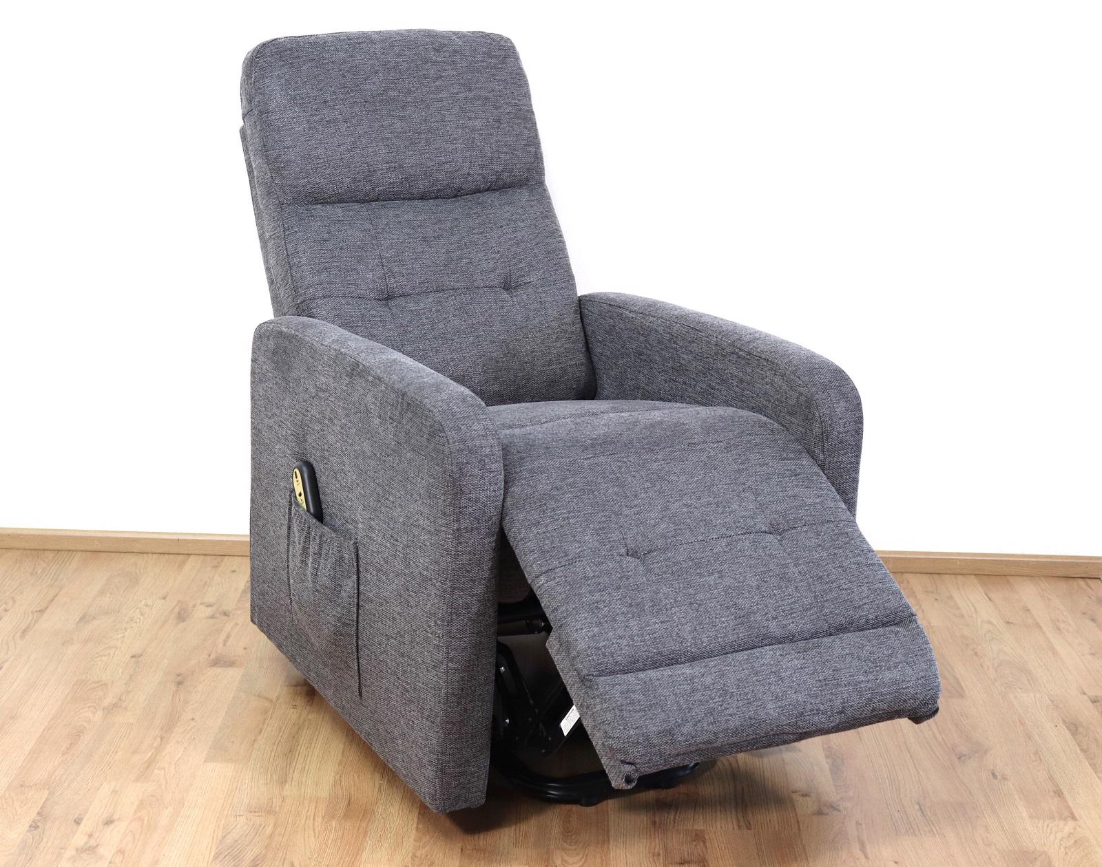 Elektrické relaxační křeslo pro seniory se zvedacím mechanismem - tmavě šedé | MAXI ORION